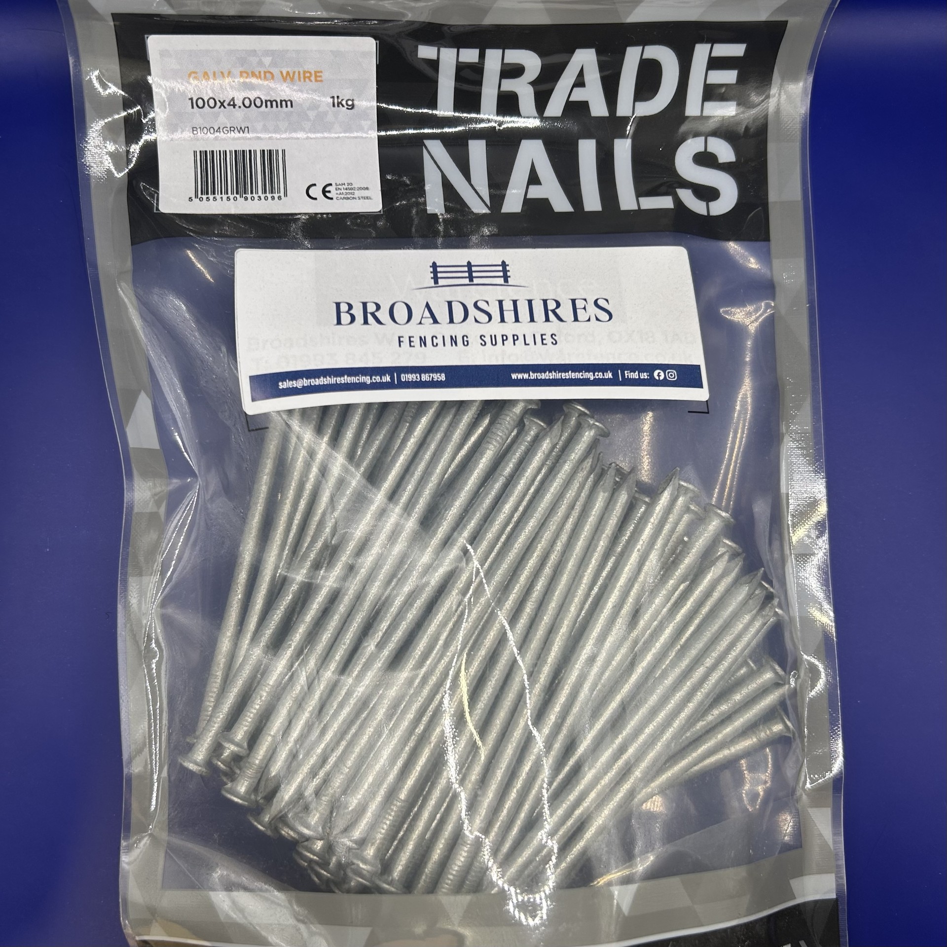 Galvanised Round Nails 100mm - Broadshires Fencing Supplies